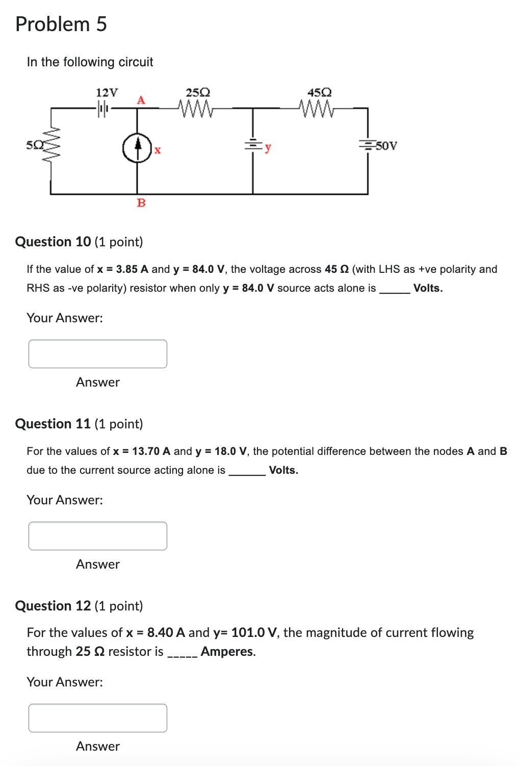 Solved Problem 5In the following circuitQuestion 10 (1 | Chegg.com