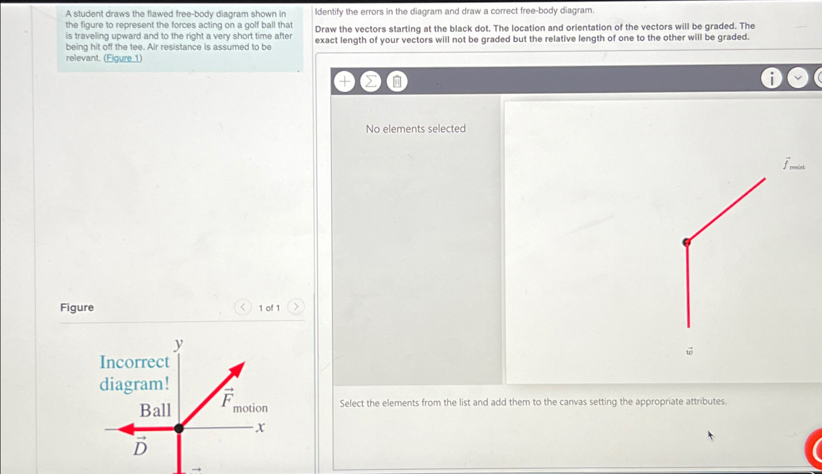 Solved A student draws the flawed free-body diagram shown in | Chegg.com