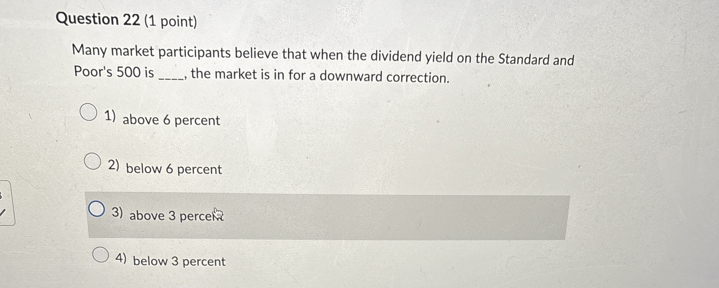 Solved Question 22 (1 ﻿point)Many market participants | Chegg.com