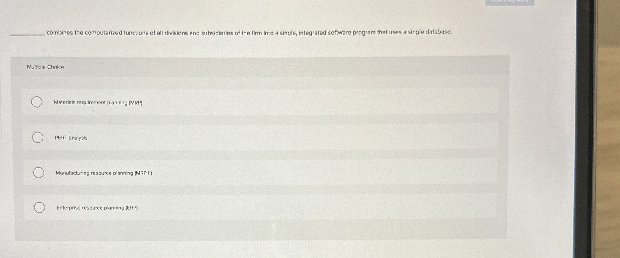 Solved combines the computerized functions of all divisions | Chegg.com