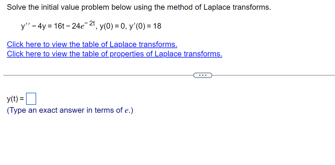 Solved Solve the initial value problem below using the | Chegg.com