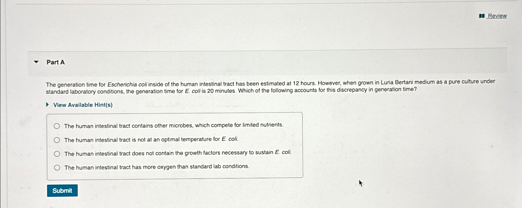 Solved ReviewPart A standard laboratory conditions, the | Chegg.com
