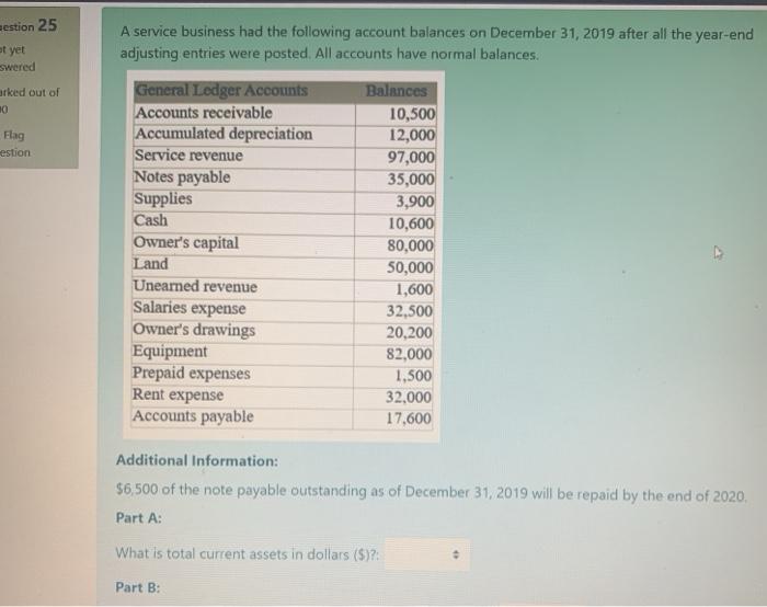 Solved Eestion 25 A service business had the following | Chegg.com Solved Eestion 25 A service business had the following | Chegg.com