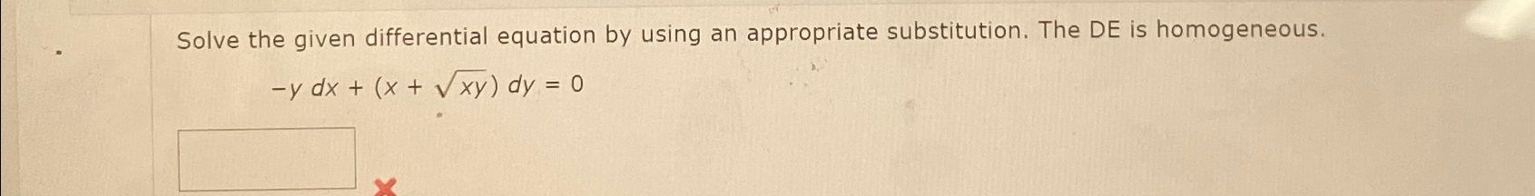 Solved Solve the given differential equation by using an | Chegg.com