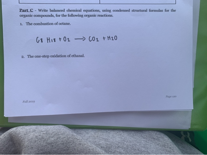 Solved Part C - Write balanced chemical equations, using | Chegg.com