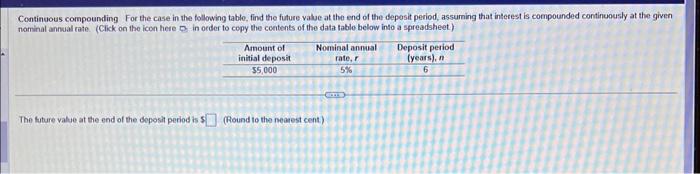 Solved Continwous compounding For the case in the following | Chegg.com
