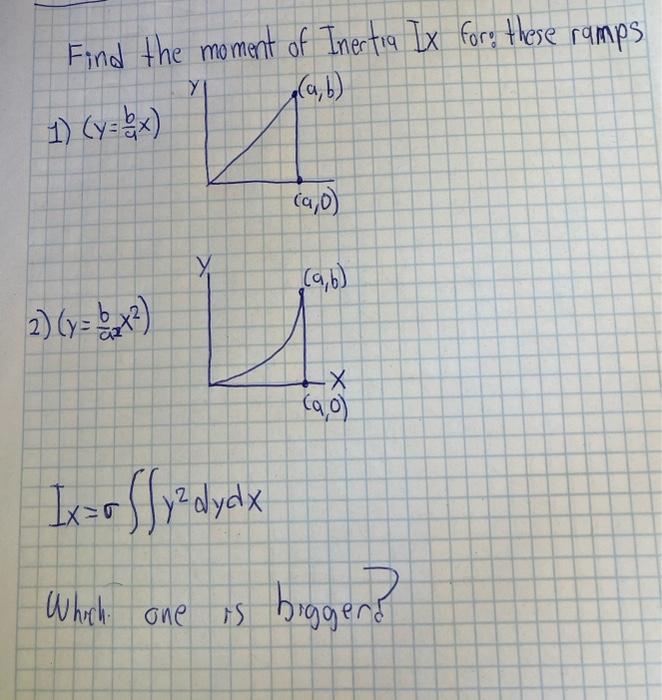 Solved Find the moment of Inertia Ix fore these ramps 1) | Chegg.com
