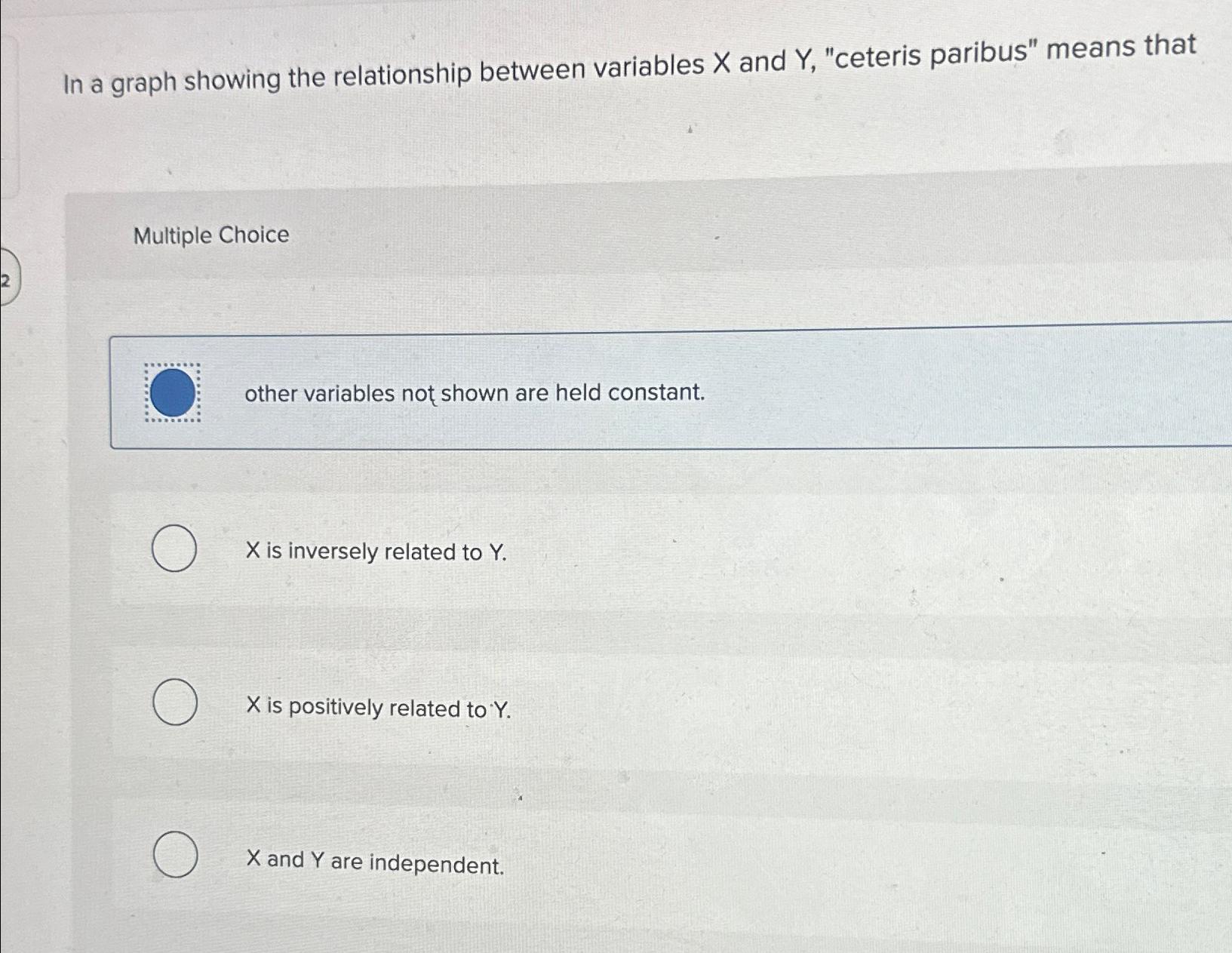Solved In a graph showing the relationship between variables | Chegg.com