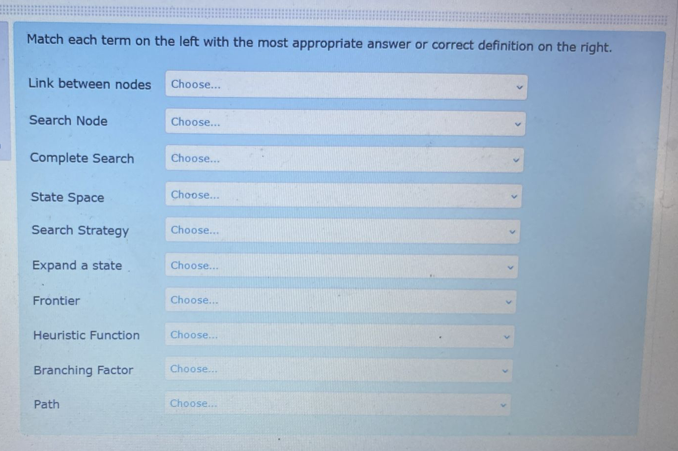 Solved Match each term on the left with the most appropriate | Chegg.com