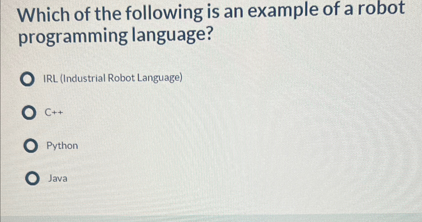 Solved Which Of The Following Is An Example Of A Robot