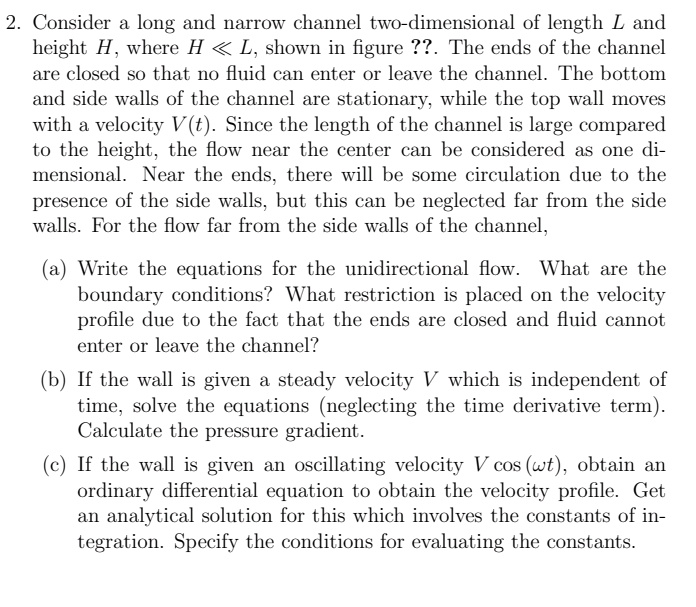 Solved Consider a long and narrow channel two-dimensional of | Chegg.com