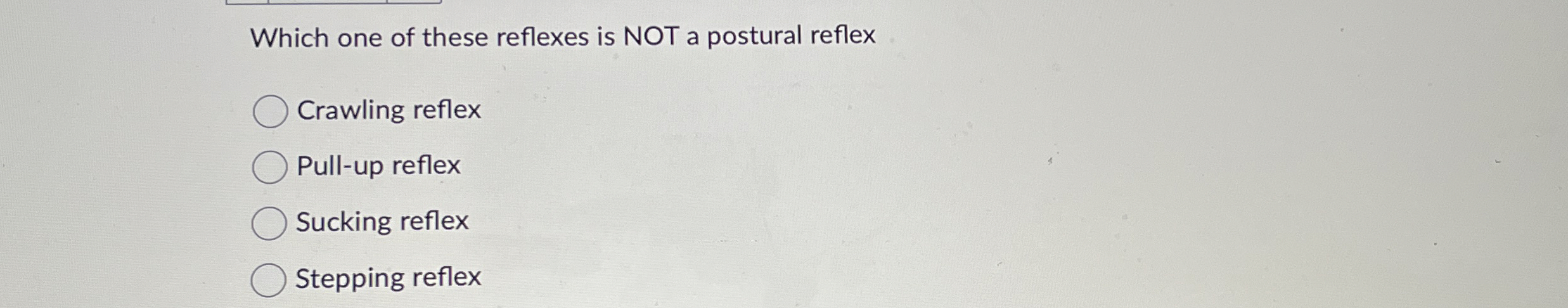 Solved Which one of these reflexes is NOT a postural | Chegg.com