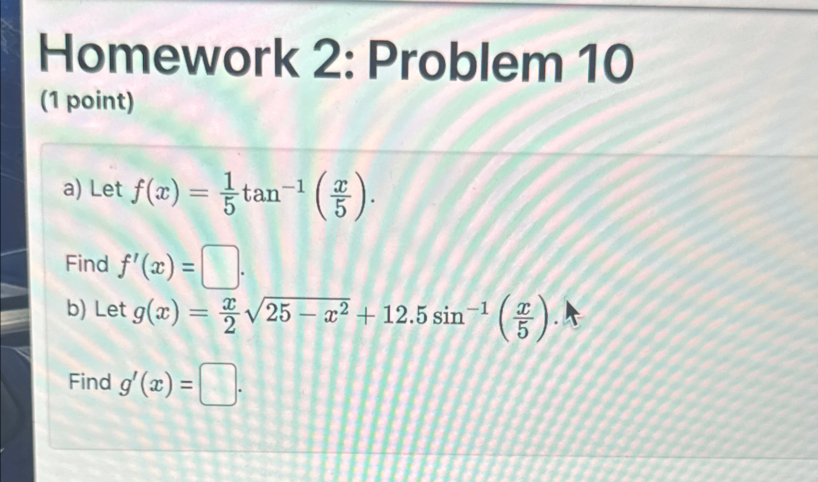 Solved Homework 2 ﻿problem 10 | Chegg.com