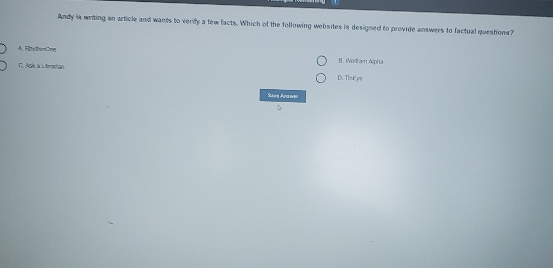 Solved Andy is writing an article and wants to verity a few | Chegg.com