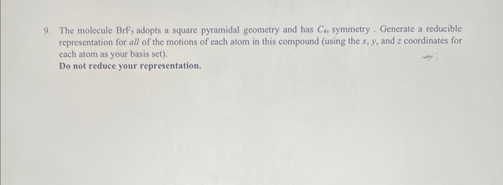 Solved The molecule BrF5 ﻿adopts a square pyramidal geometry | Chegg.com