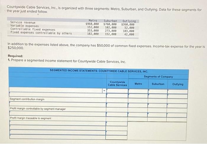 Solved Countywide Cable Services, Inc., is organized with | Chegg.com