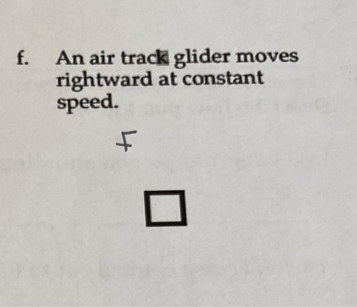 Solved f. An air track glider moves rightward at constant | Chegg.com