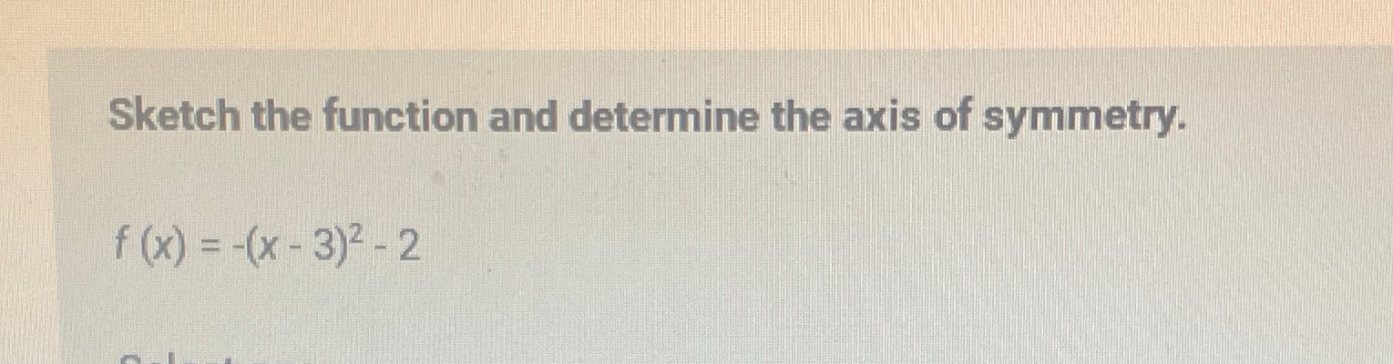 Solved Sketch the function and determine the axis of | Chegg.com