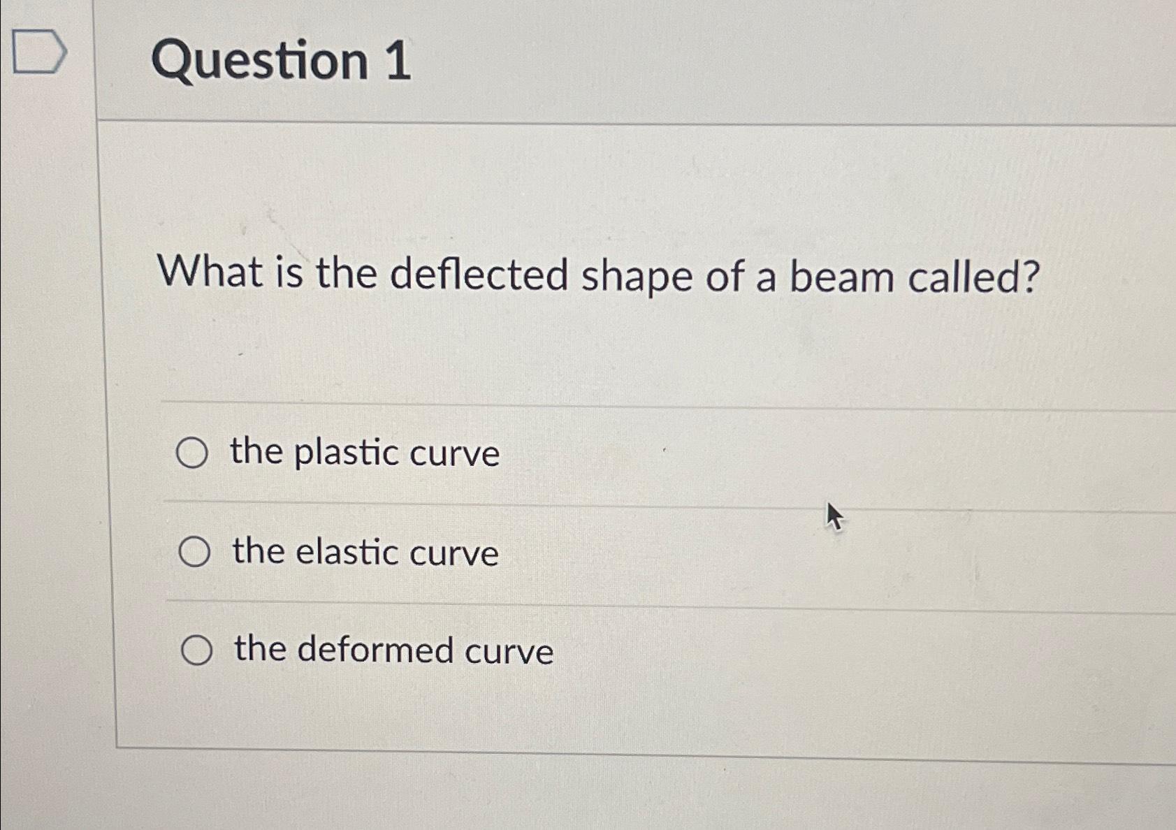 Solved Question 1What is the deflected shape of a beam | Chegg.com