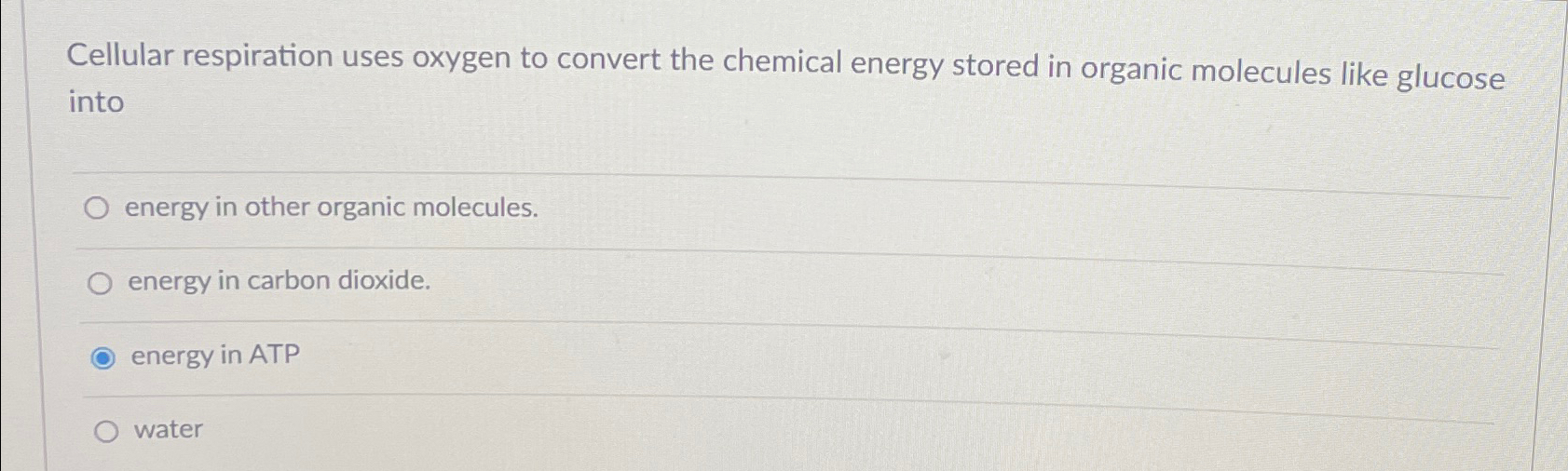 Solved Cellular respiration uses oxygen to convert the | Chegg.com