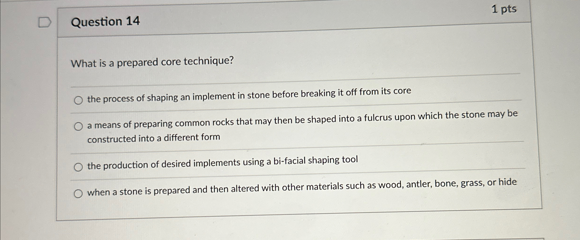 Solved Question 141 ﻿ptsWhat is a prepared core | Chegg.com