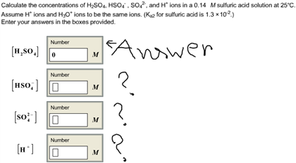 Solved Calculate the concentrations of H2SO4. HSO4'. SO42. | Chegg.com