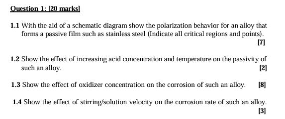 Solved Question 1: [20 ﻿marks] 1.1 ﻿With the aid of a | Chegg.com