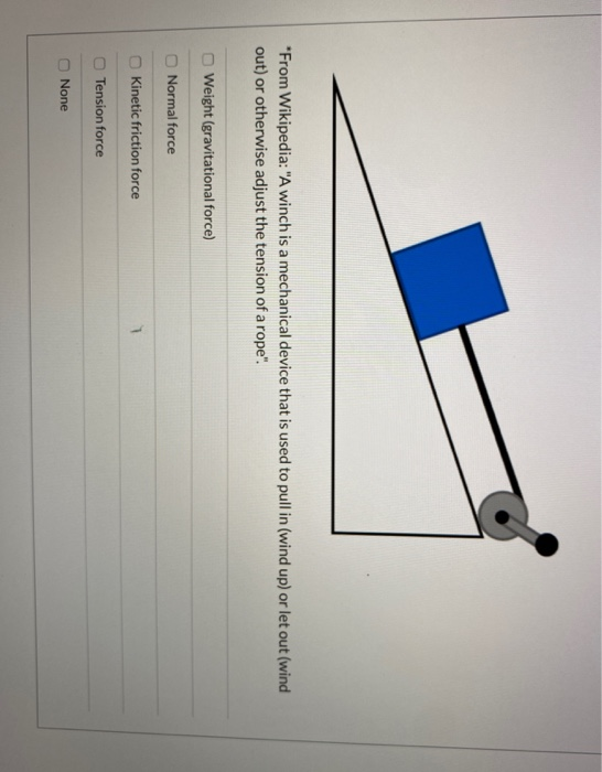 Solved A box on a ramp is connected by a rope to a winch The | Chegg.com