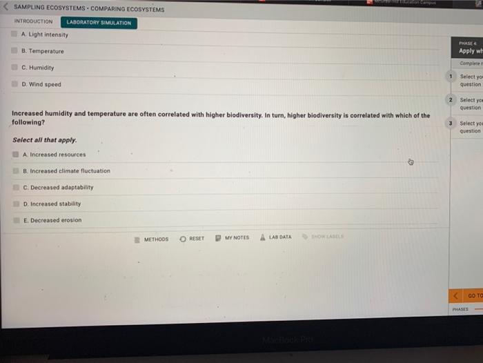 Solved SAMPLING ECOSYSTEMS COMPARING ECOSYSTEMS INTRODUCTION | Chegg.com