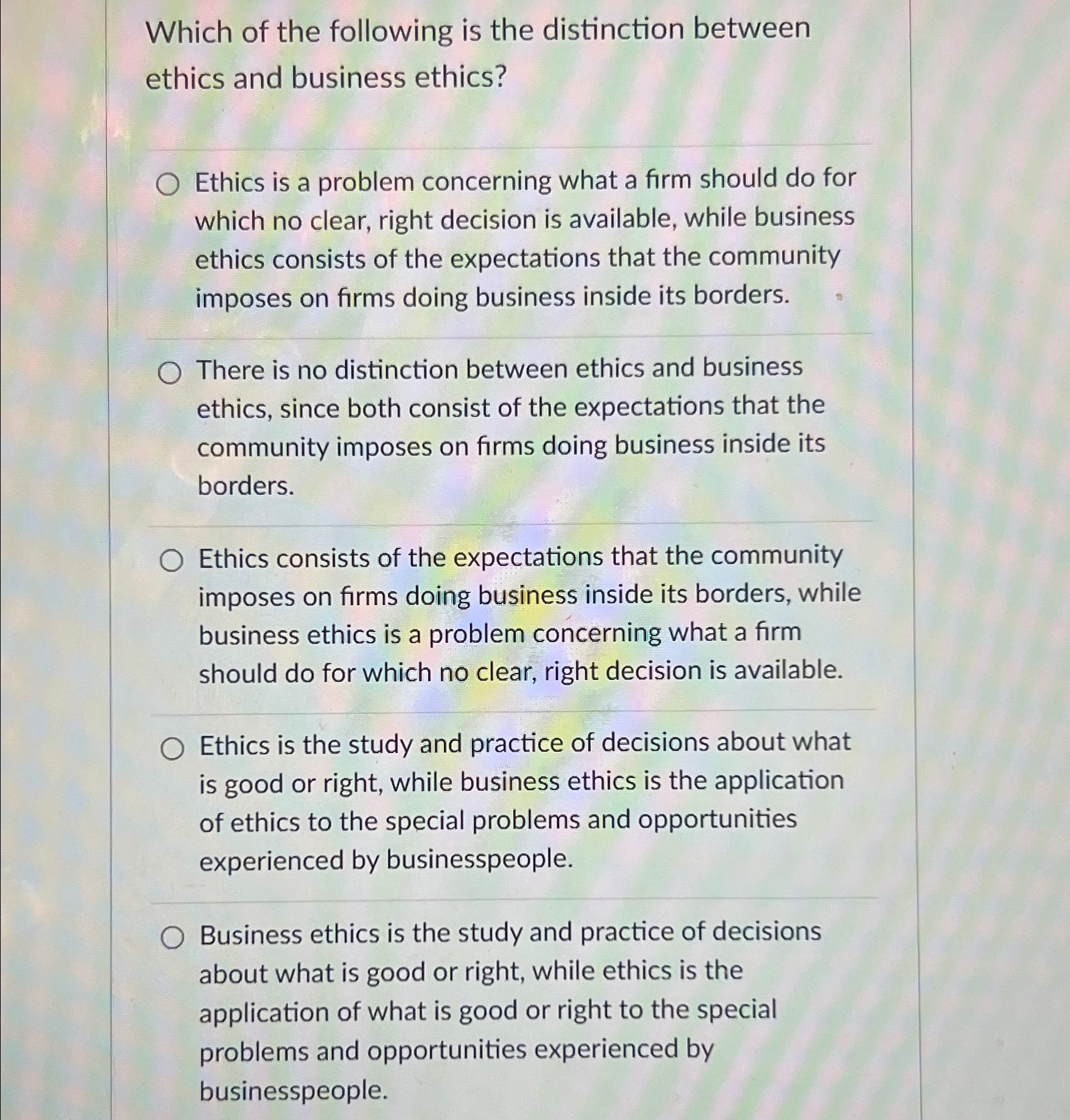 Solved Which of the following is the distinction between | Chegg.com