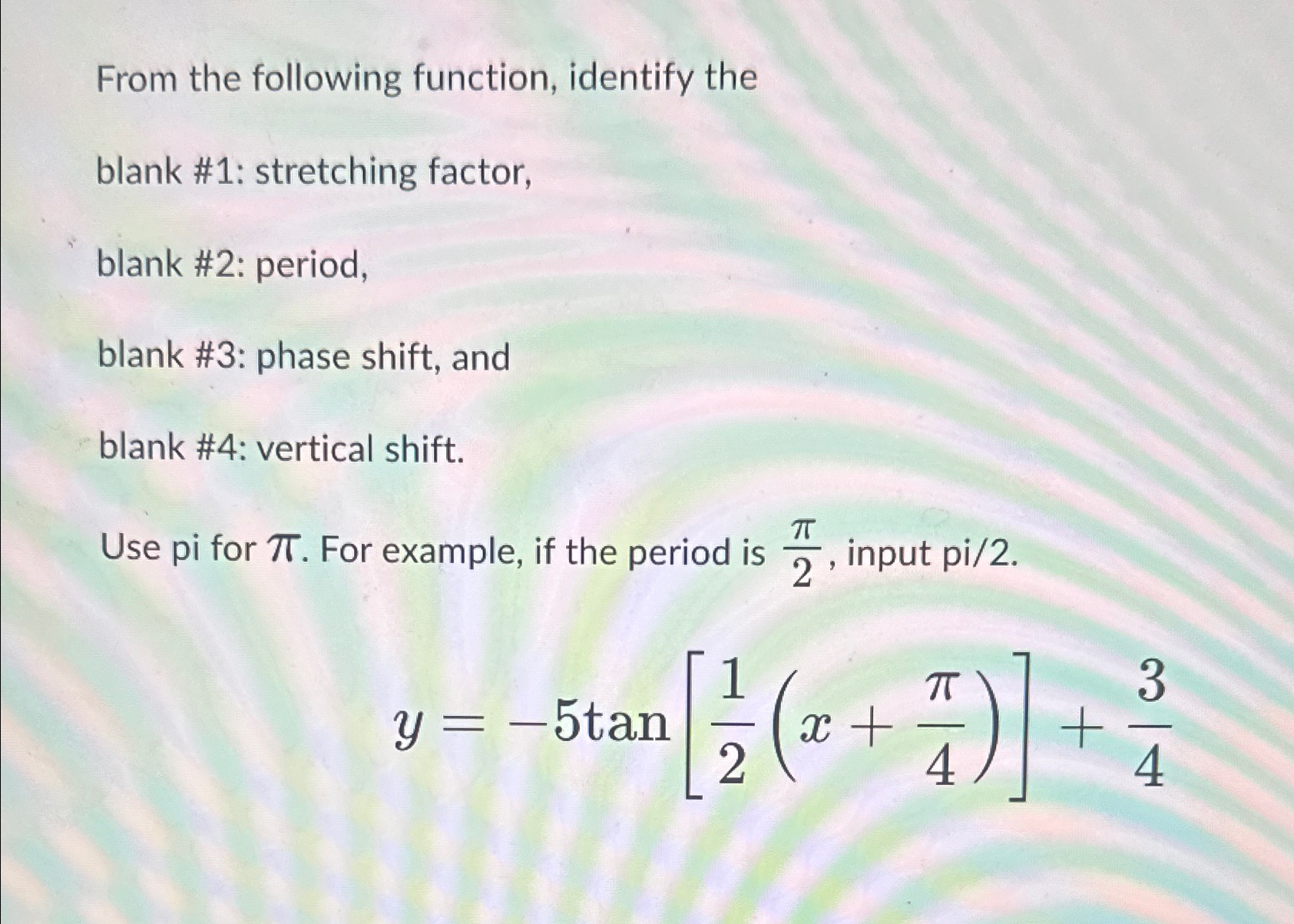 Solved From the following function, identify theblank #1: | Chegg.com