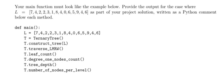 Solved Write A Python Implementation For A Recursive Ternary 6291