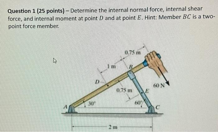 Solved Question 1 ( 25 points) - Determine the internal | Chegg.com