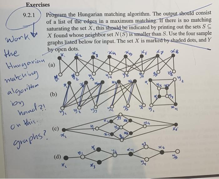Solved Exercises 9.2.1 Program the Hungarian matching | Chegg.com
