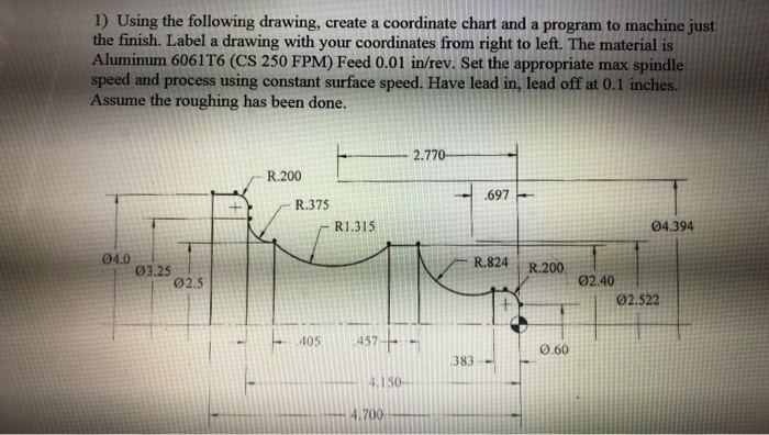 Solved 1) Using the following drawing, create a coordinate | Chegg.com