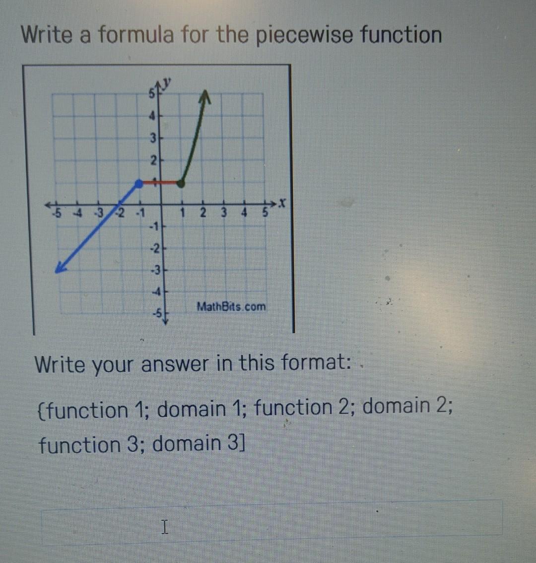 Solved Write A Formula For The Piecewise Function Write Your