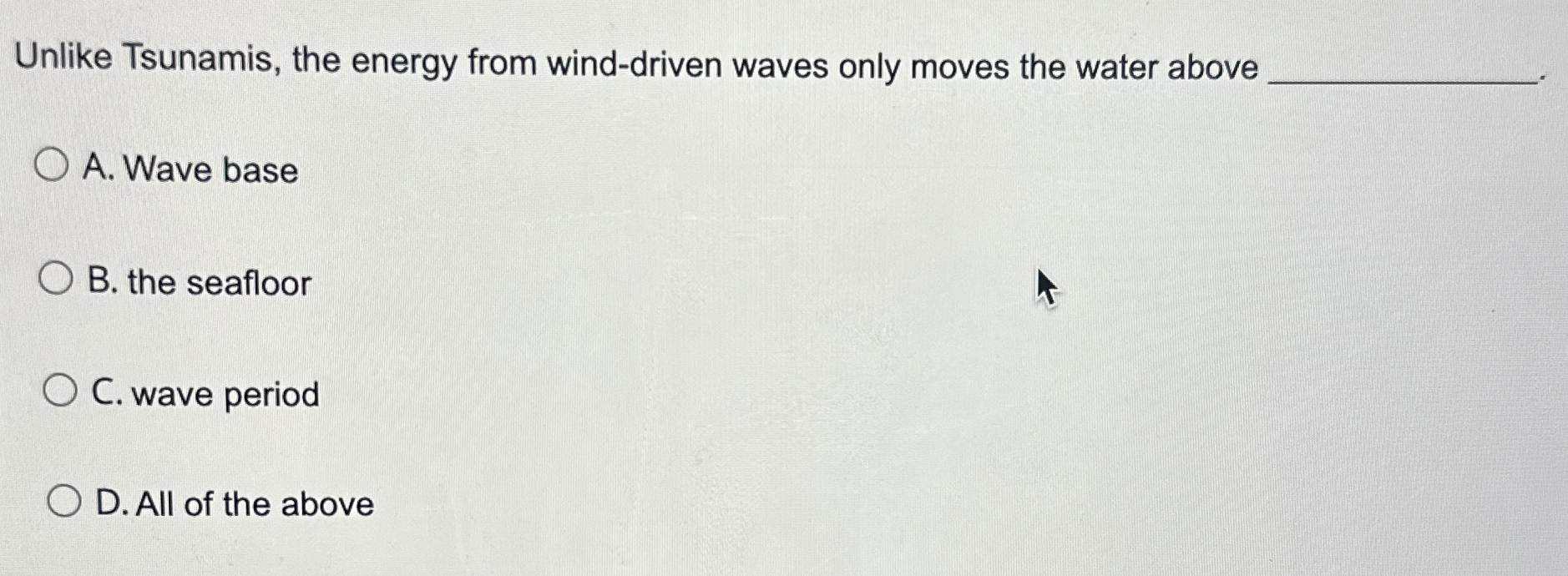 Solved Unlike Tsunamis, the energy from wind-driven waves | Chegg.com