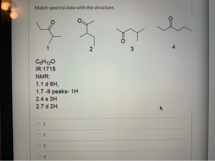 Solved Match spectral data with the structure. O C6H120 | Chegg.com