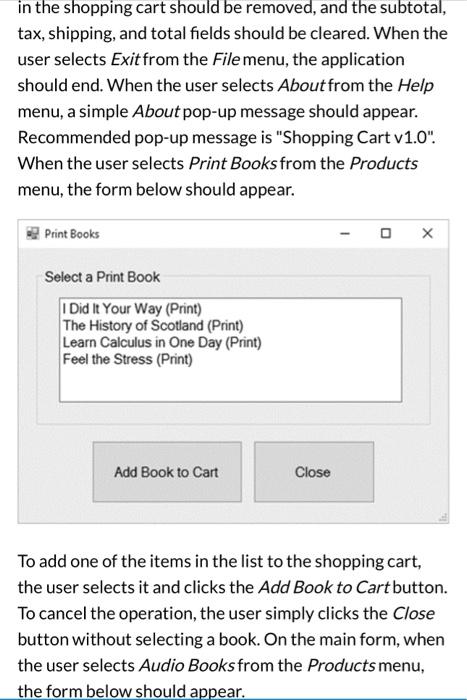 Solved Joe's Design an application that works as a shopping | Chegg.com