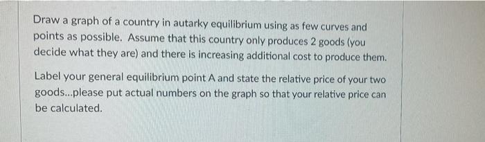 Solved Draw a graph of a country in autarky equilibrium | Chegg.com