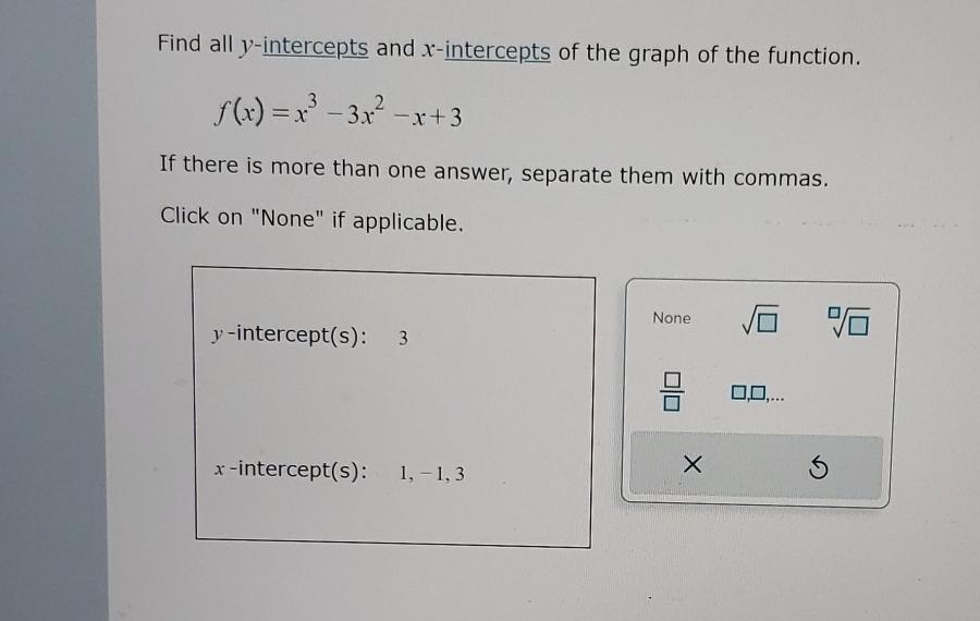 Solved Find all y-intercepts and x-intercepts of the graph | Chegg.com