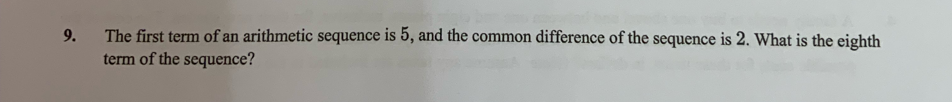 Solved The first term of an arithmetic sequence is 5 , ﻿and | Chegg.com