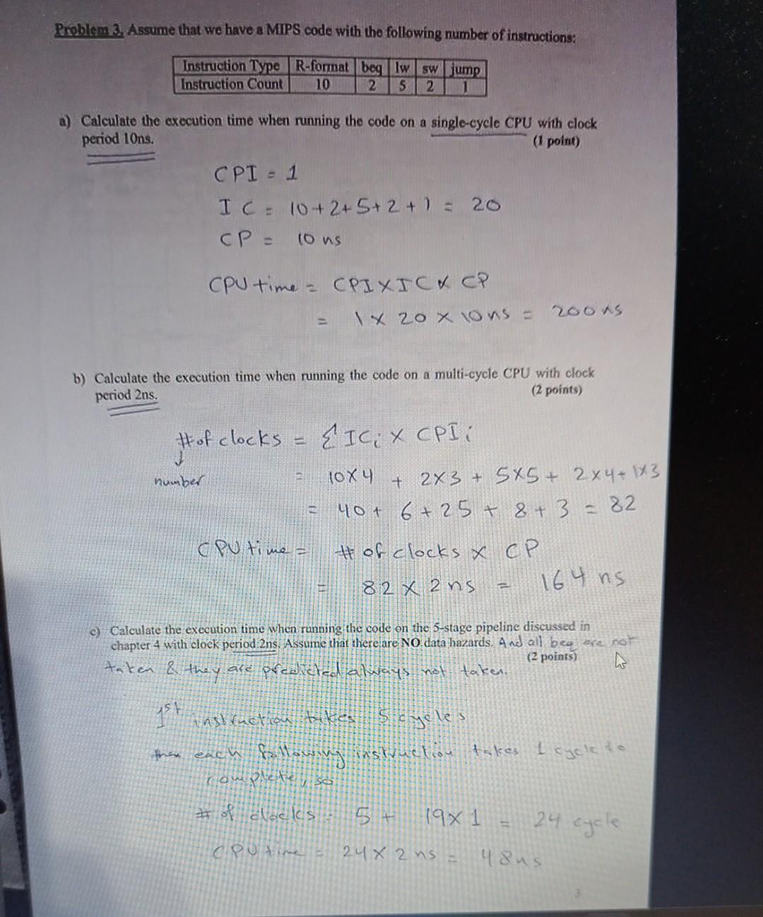 Solved Problem_3. Assume that we have a MIPS code with the | Chegg.com