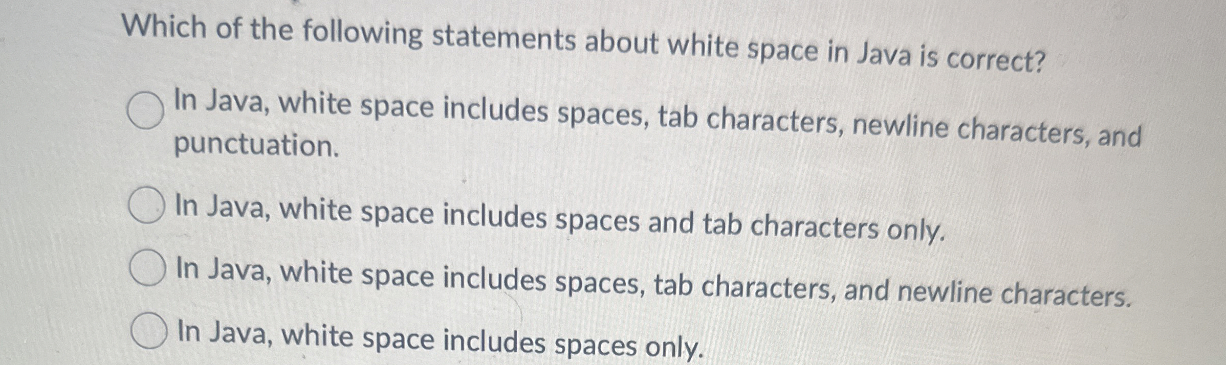 Solved Which of the following statements about white space | Chegg.com