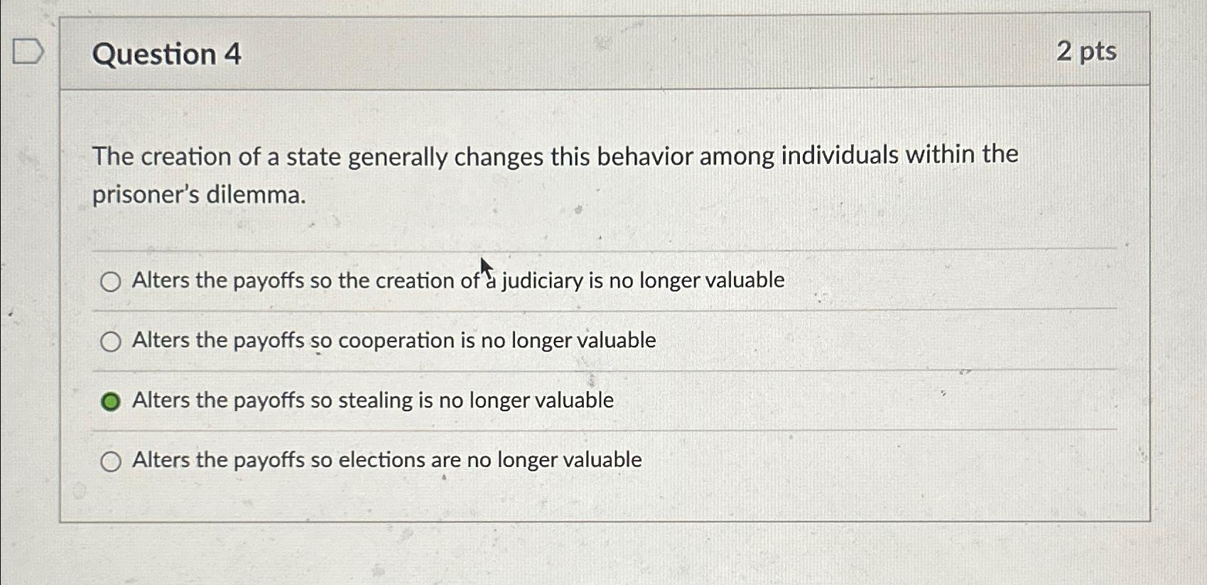 Solved Question 42 ﻿ptsThe creation of a state generally | Chegg.com