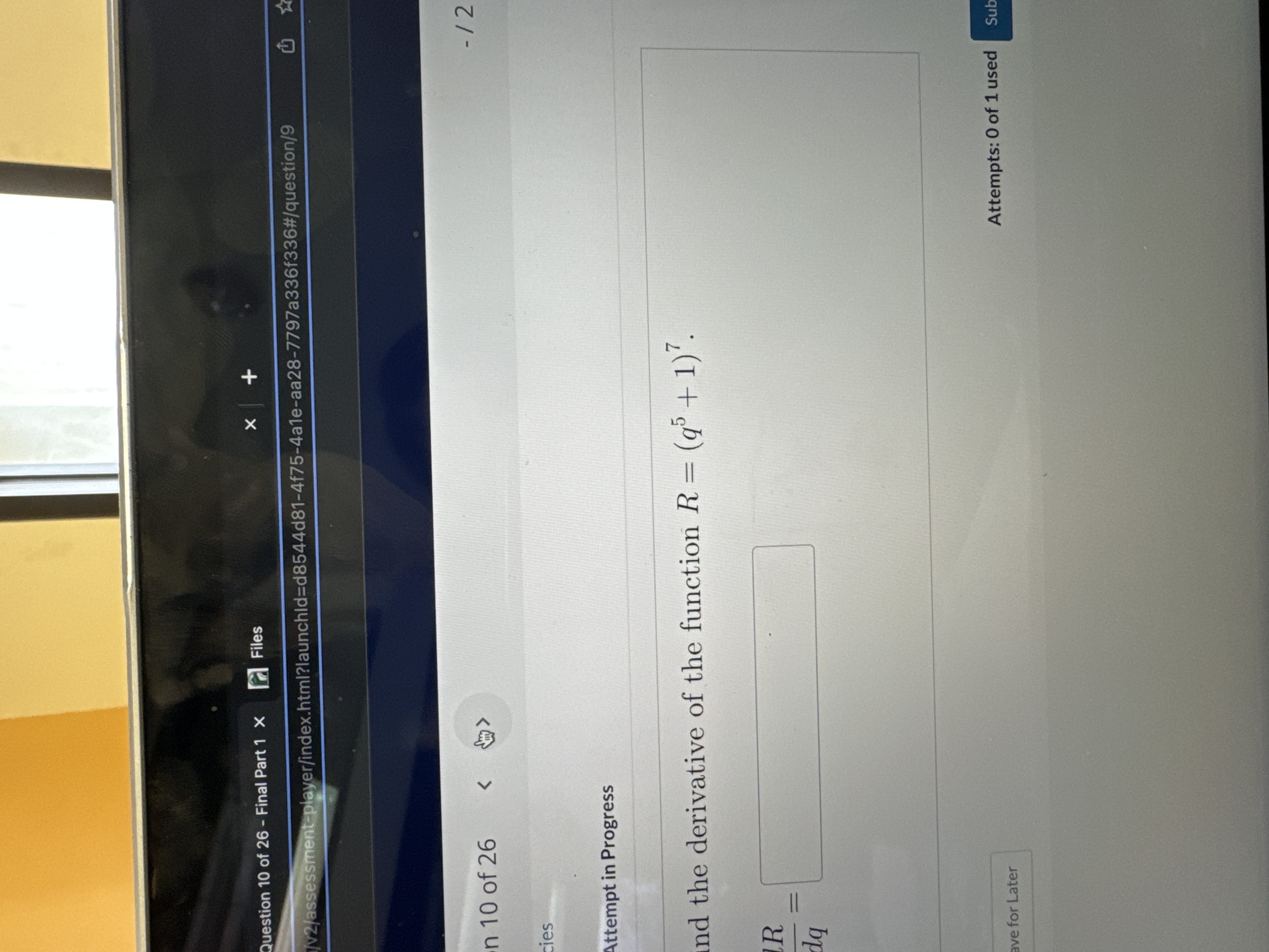 Solved Attempt in ProgressInd the derivative of the function | Chegg.com
