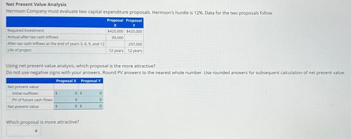 Solved Net Present Value Analysis Hermson Company must | Chegg.com