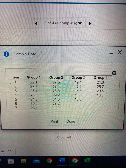 Solved Given the following sample data, complete parts a and | Chegg.com