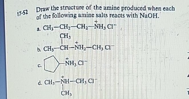 Solved 11.52 ﻿Draw the structure of the amine produced when | Chegg.com