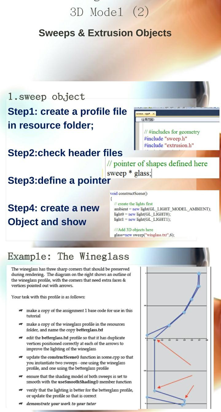 3D Model (2) Sweeps & Extrusion Objects 1. sweep | Chegg.com